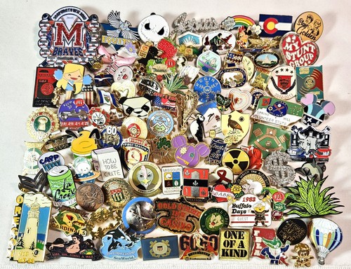 (E) Collectible Vintage to Now Huge lot of 102 Pin Back Buttons ...