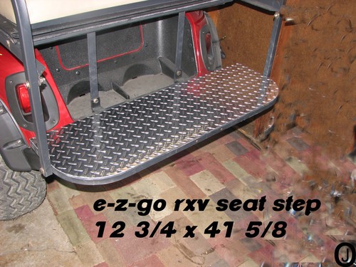 Ezgo RXV Golf Cart Highly Polished Aluminum Diamond Plate Rear Seat ...