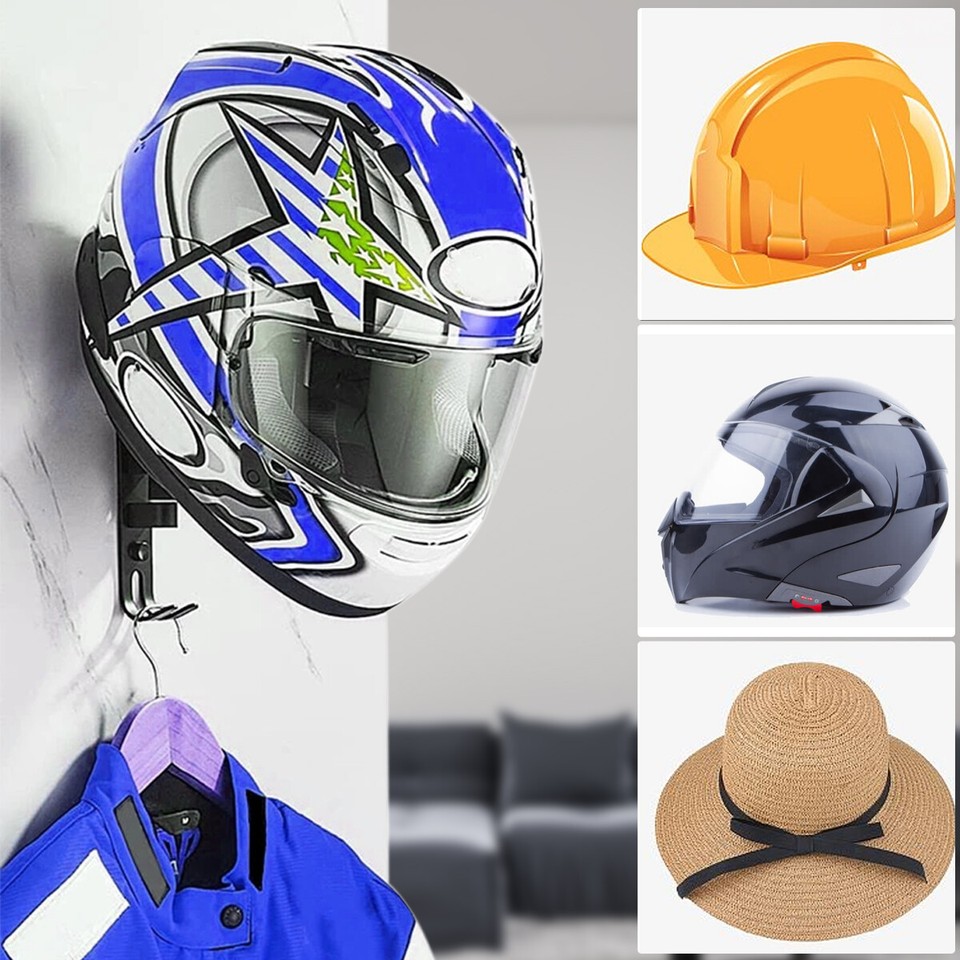 Motorcycle Helmet Rack Wall Mount Metal Bike Helmet Holder Helmet ...
