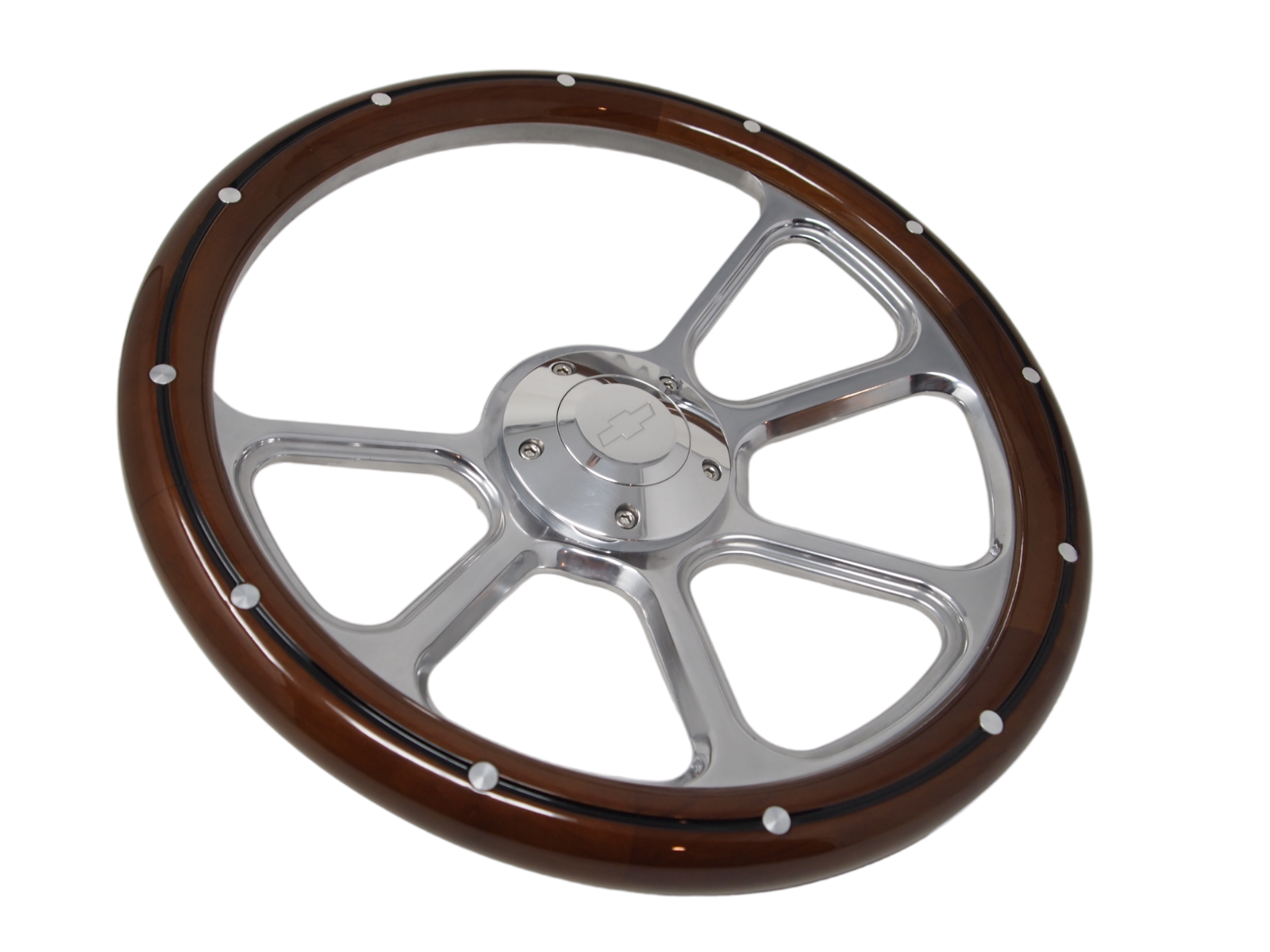 Wood Steering Wheel 14 Inch Aluminum with Installation Adapter and Horn 69-94 | eBay