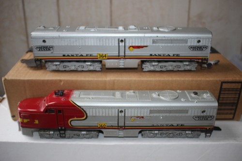 Post War S Gauge American Flyer Santa Fe Diesel Locomotive and Dummy ...