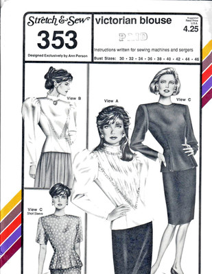 Stretch & Sew 353 Sewing Pattern Victorian Blouse Bust Size: 30-46 ...