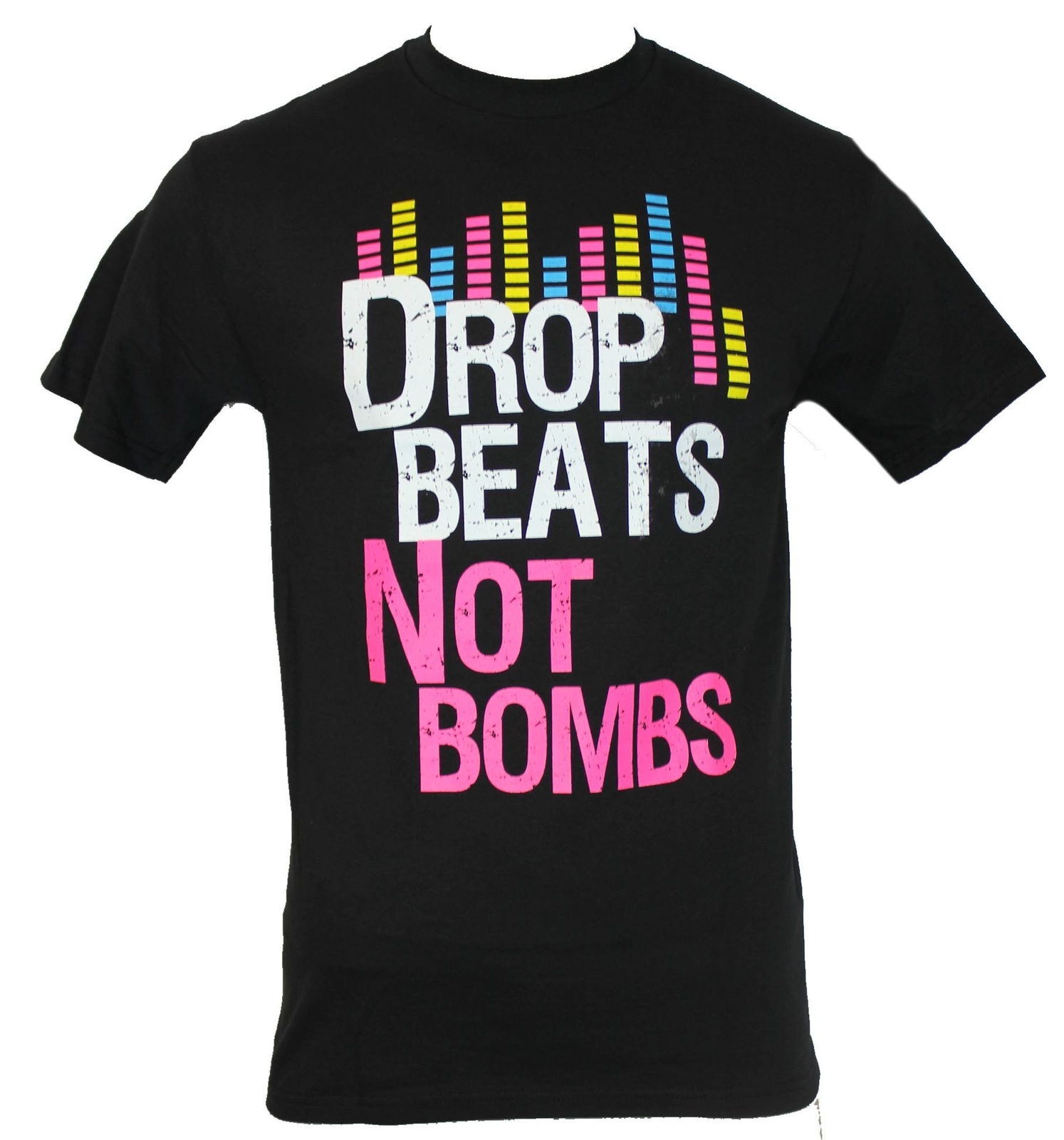 Drop Beats Not Bombs Adult New T-Shirt - Neon Beat Droping Pic | eBay