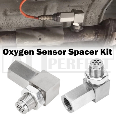 2 Oxygen O2 90°Sensor Spacer Extender Adapter Bung Extension Catalytic ...