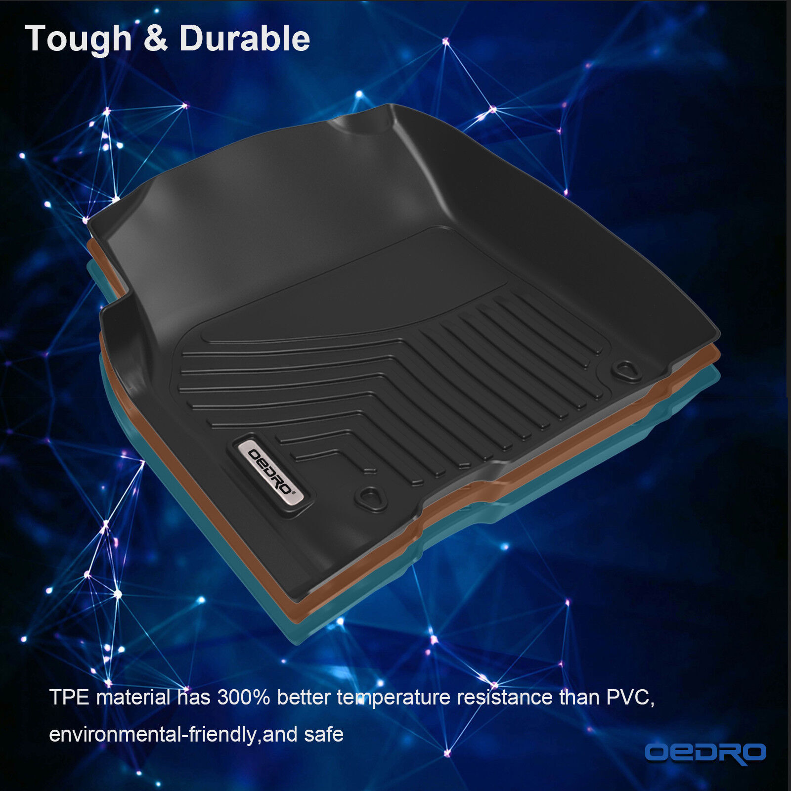 3 Rows Floor Mats For 2018-2025 Ford Expedition TPE Carpets Liners All ...