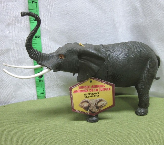 AFRICAN BUSH ELEPHANT vtg figure Jungle Animals plastic toy NWT w ...