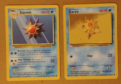 Staryu Starmie Complete Evolution 1999 Pokémon Base Set Lightly Played ...