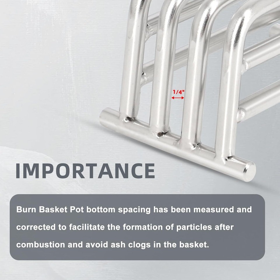 304 Stainless Steel Replacement Burn Basket Burn Pot for Wiseway Pellet ...