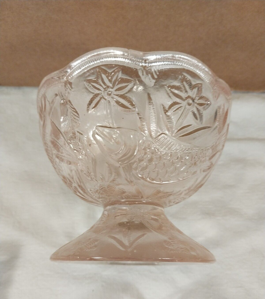 Summit Glass Inverted Fish Pattern Pink Child's Punch Bowl Set ...
