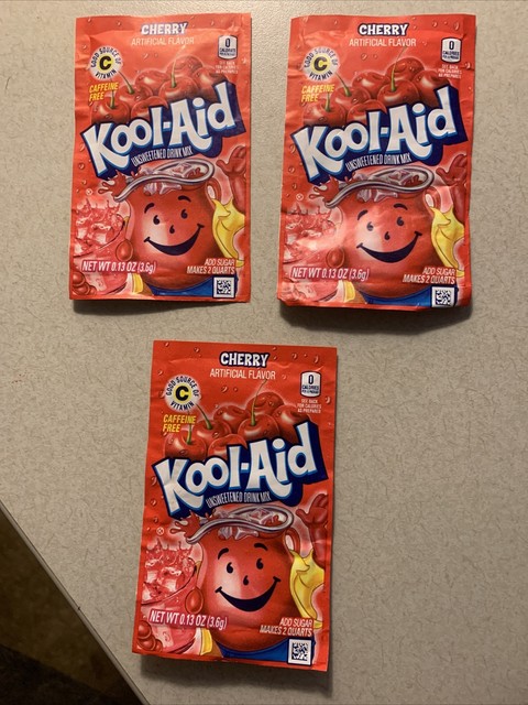 4 RARE Packets Cherry Kool Aid Drink Mix Vintage LOOK Flavor for sale ...