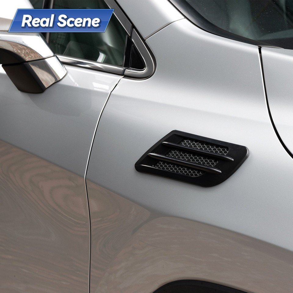 Car Air Flow Fender Side Vent Grille Decoration Hole Cover Bonnet Pair ...