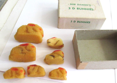 Vintage BOB DAMON'S 3-D Bunnies Magic Trick, Sponge Rabbits in Box ...