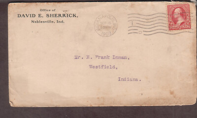1902 cover David Sherrick Noblesville/Indianapolis IN to F Inman ...