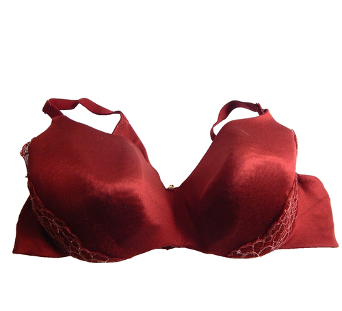 Cacique Women's 44D Bra Lightly Lined Balconette Red Lace Underwire EUC ...