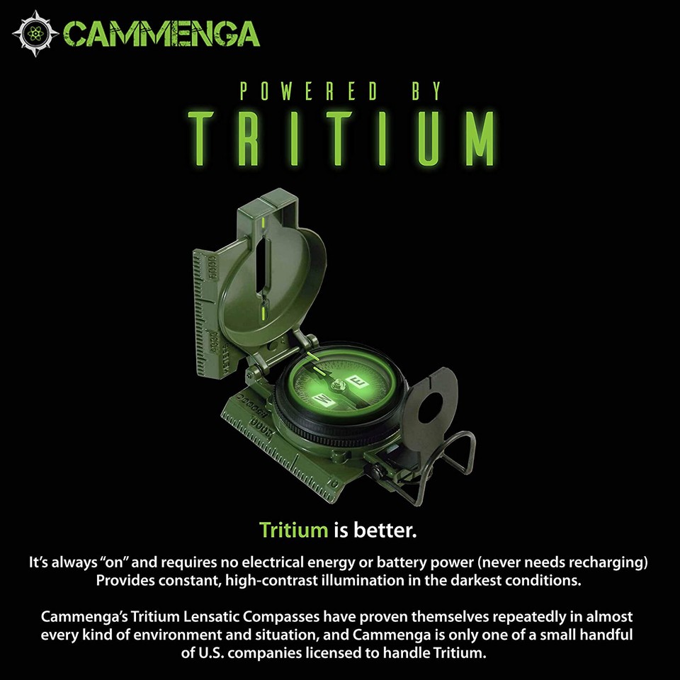 Cammenga Model 3H Tritium Lensatic Compass Olive Drab US Military Issue ...