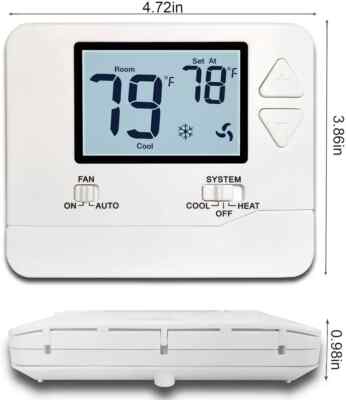 Digital Wall Electronic Non Programmable Thermostat STN-701 Heat / Cool ...