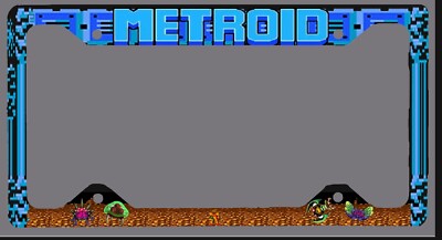 L@@K! 8 BIT Metroid - License Plate Frame - Samus Aran Space Pirates | eBay