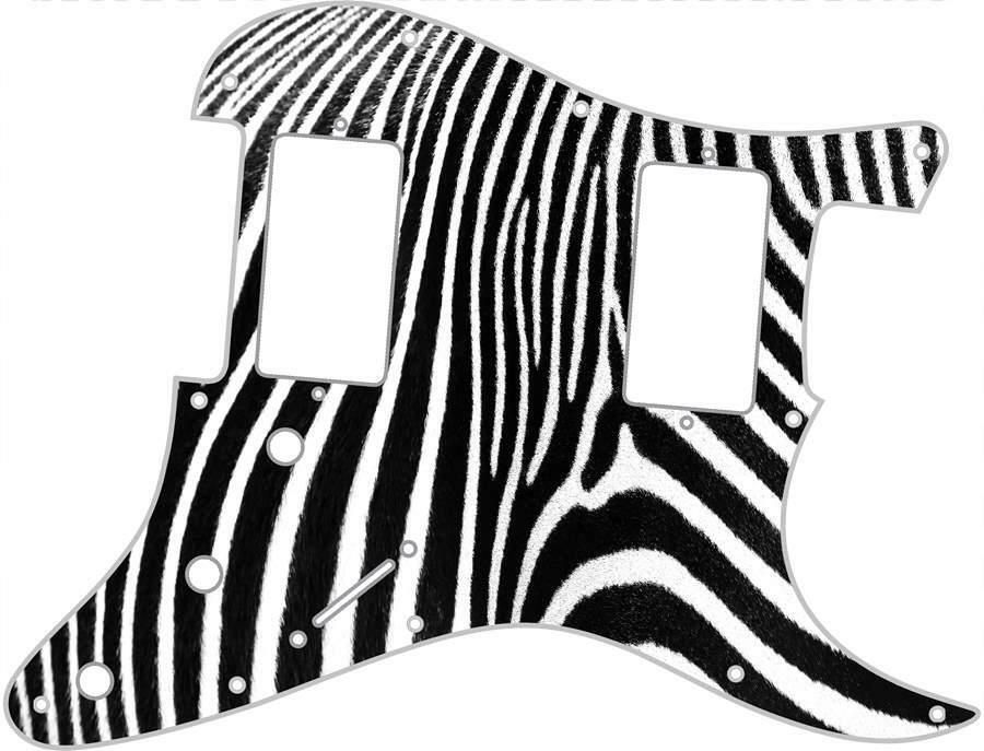 Pickguard Stratocaster Strat Graphic Custom fit Fender HH 11 Hole Zebra ...