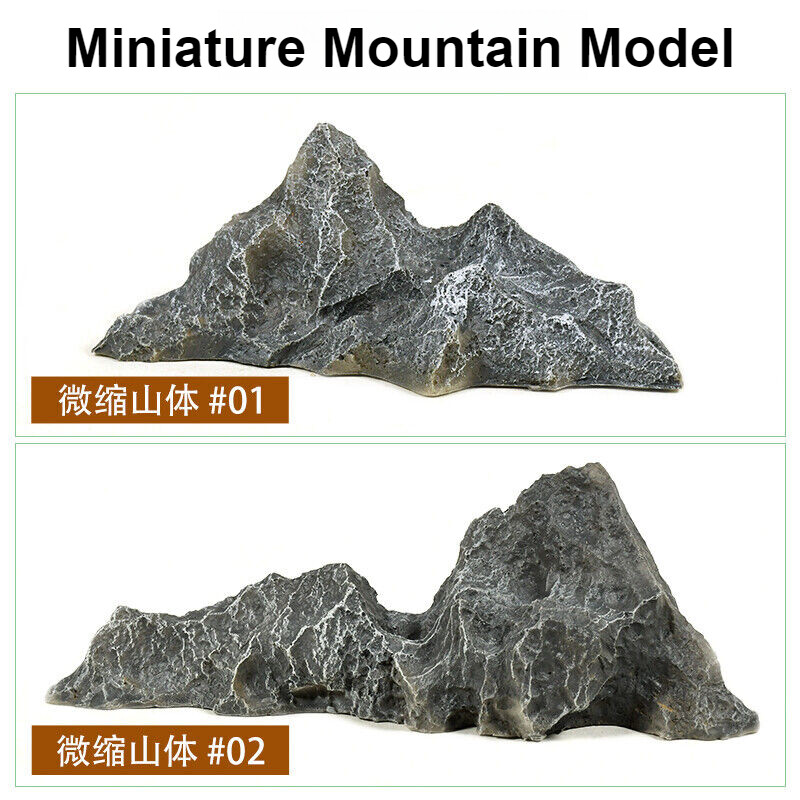 Diorama Mini Mountain Model Realistic Rocks Train Railroad Landscape ...