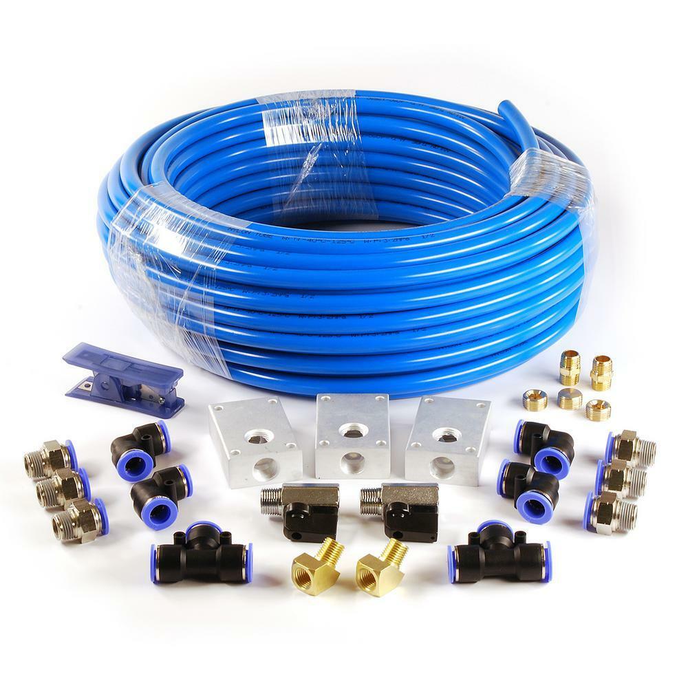 26-Pcs Garage Shop Compressed Air Line Kit Rapid Fit Complete System ...