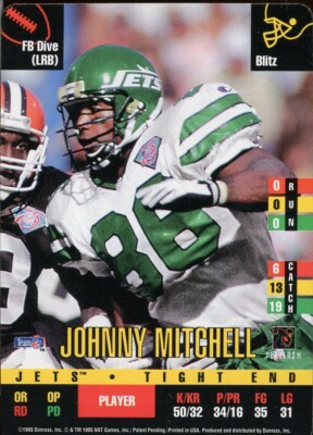 1995 Donruss Red Zone JOHNNY MITCHELL JETS | eBay