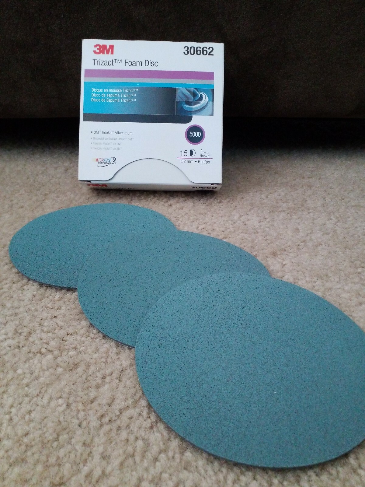 3M 30662 Trizact P5000 GRIT FOAM HOOKIT DISCS 6" (3 DISCS) Fast ...