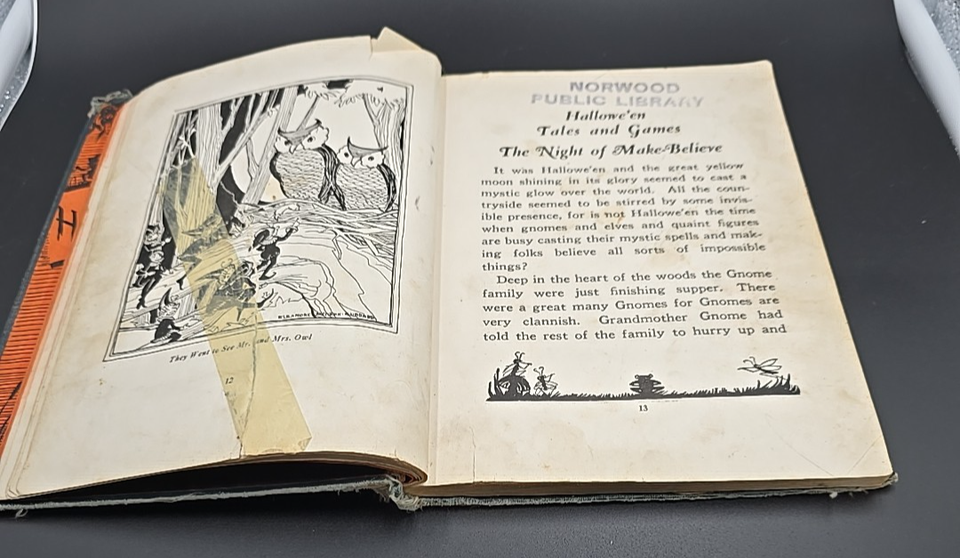 1928 Hallowe'en Tales & Games HC Ethel Owen Illustr. Elenore Mineah ...