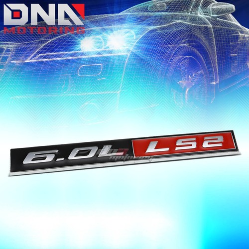 FOR 6.0 CHEVY LS2 LS V8 STICK ON 3D BLACK RED AUTO METAL EMBLEM TRIM ...