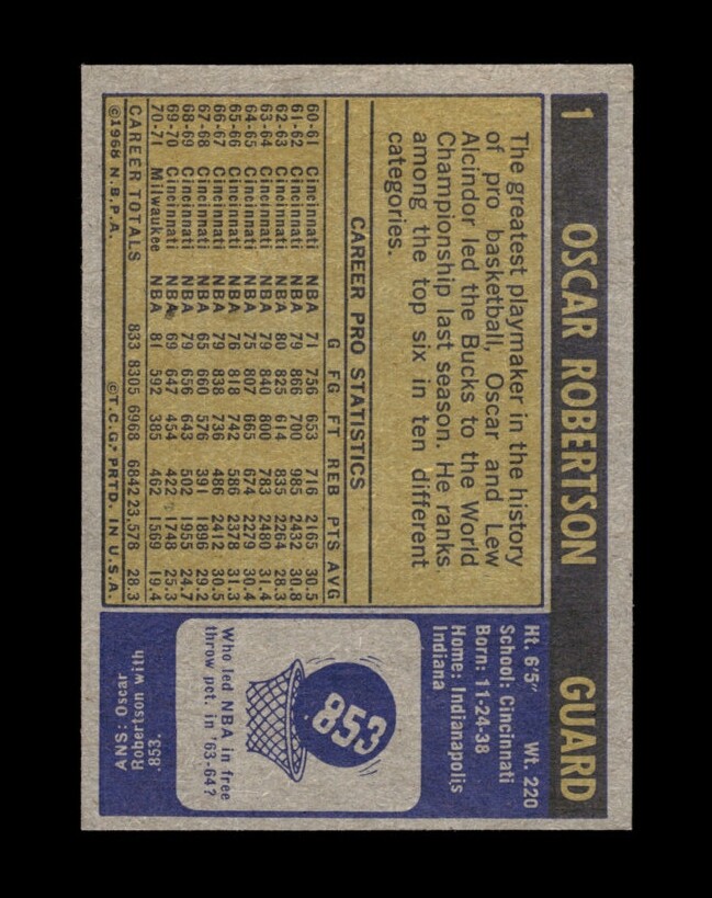 1971-72 Topps Set-Break # 1 Oscar Robertson NR-MINT *GMCARDS* | eBay