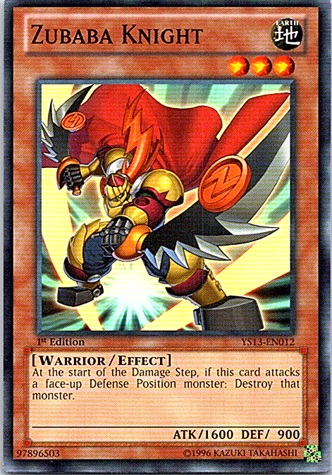 Zubaba Knight YS13-EN012 Yu-Gi-Oh! Card Heavy Play 1st Edition | eBay