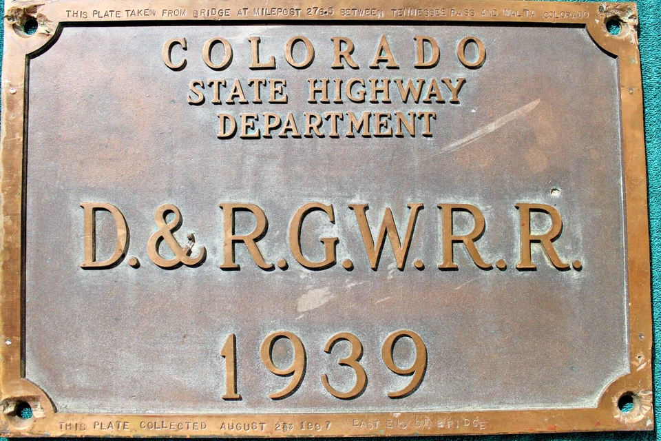1939 Denver & Rio Grande Western Railroad Sign Rare D&RGW Railway Malta ...
