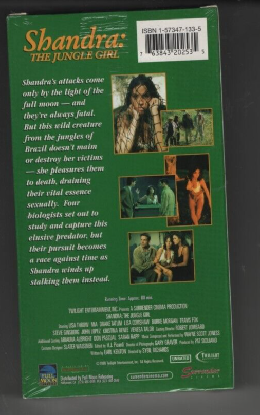 Shandra: The Jungle Girl (1999): Full Moon/Surrender Cinema VHS FACTORY ...