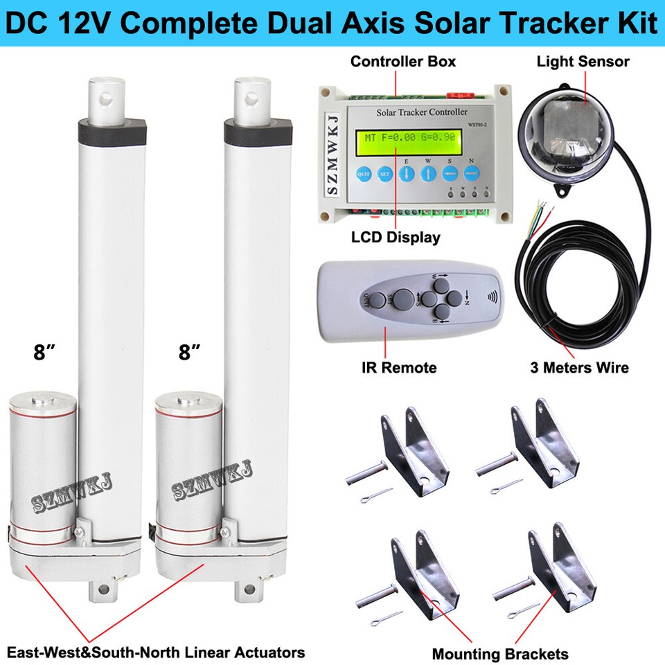 Complete Dual Axis Solar Tracker -Solar Panel Tracking System Sunlight ...