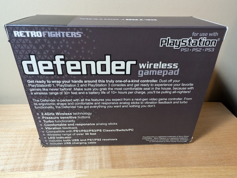 Retro Fighters Defender Wireless Gamepad Controller - USB & PS1/2 ...