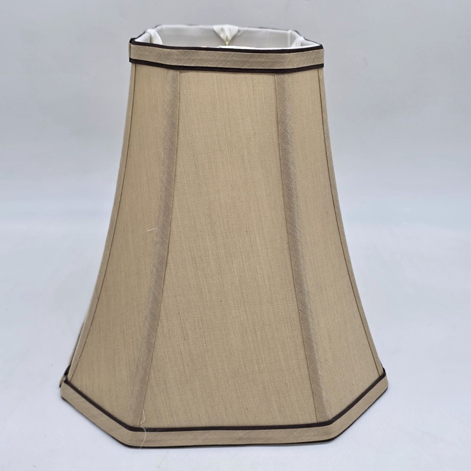 Rectangle Bell Cut Corner Designer Lamp Shade Black Trim 10"x14"x10" | eBay