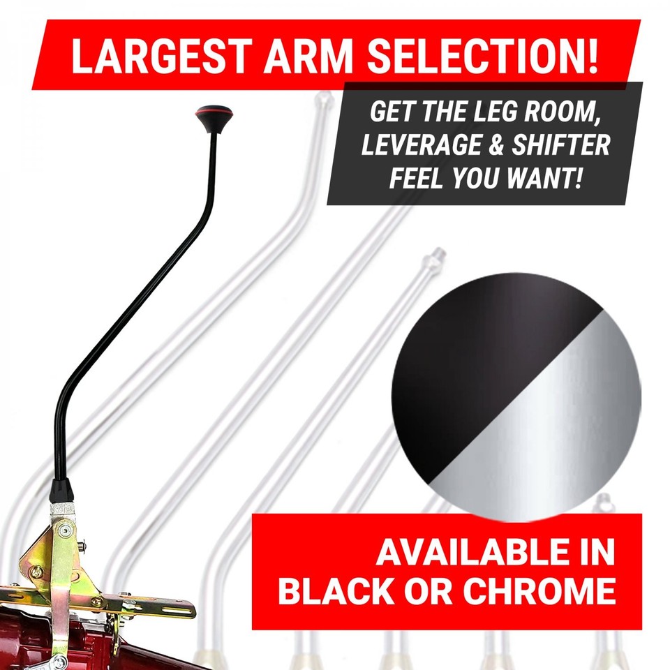 Deluxe Push Button Transmission Shifter Kit w/ 6 Black Arm for Chrysler ...