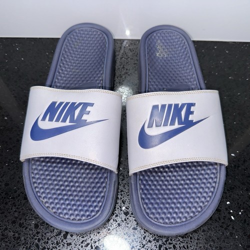 Mens NIKE Benassi Navy Blue Grey Slides Size US 12 #37193 | eBay