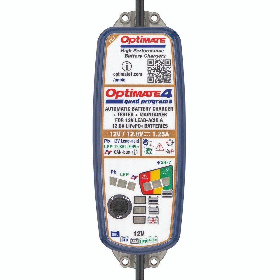 OptiMate 4 Quad Program Lead Acid and Lithium Battery Charger | eBay UK