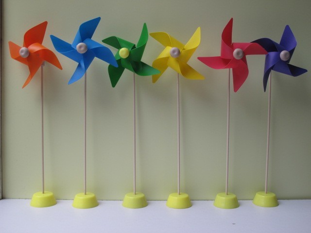 Assorted Small Color Windmill - 8 Piece Set | eBay