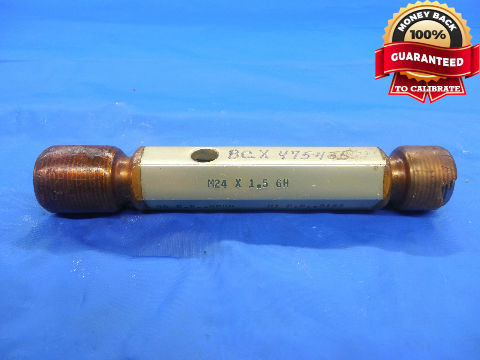 M24 X 1.5 6H METRIC PREPLATE THREAD PLUG GAGE 24.0 GO NO GO PD'S ...