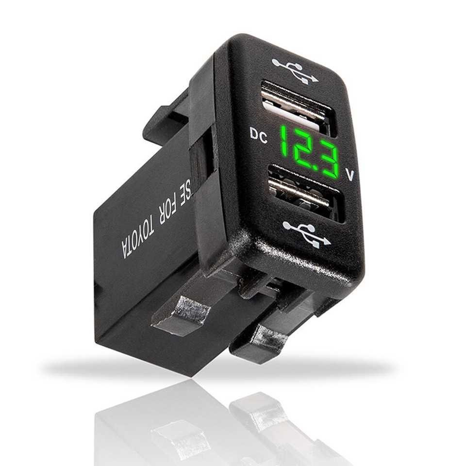 12V Dual Ports USB Car Fast Charger Power Socket With Voltage Display ...