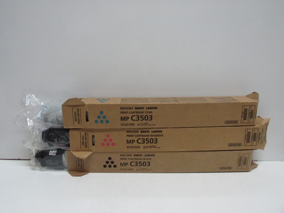 LOT OF 3! GENUINE RICOH SAVIN LANIER 841813/841815/841816 (MP C3503 ...