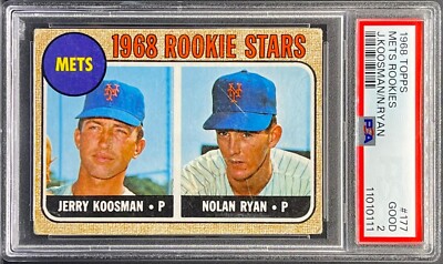 1968 Topps Mets Rookie Stars #177 Nolan Ryan & Jerry Koosman PSA 2 ...
