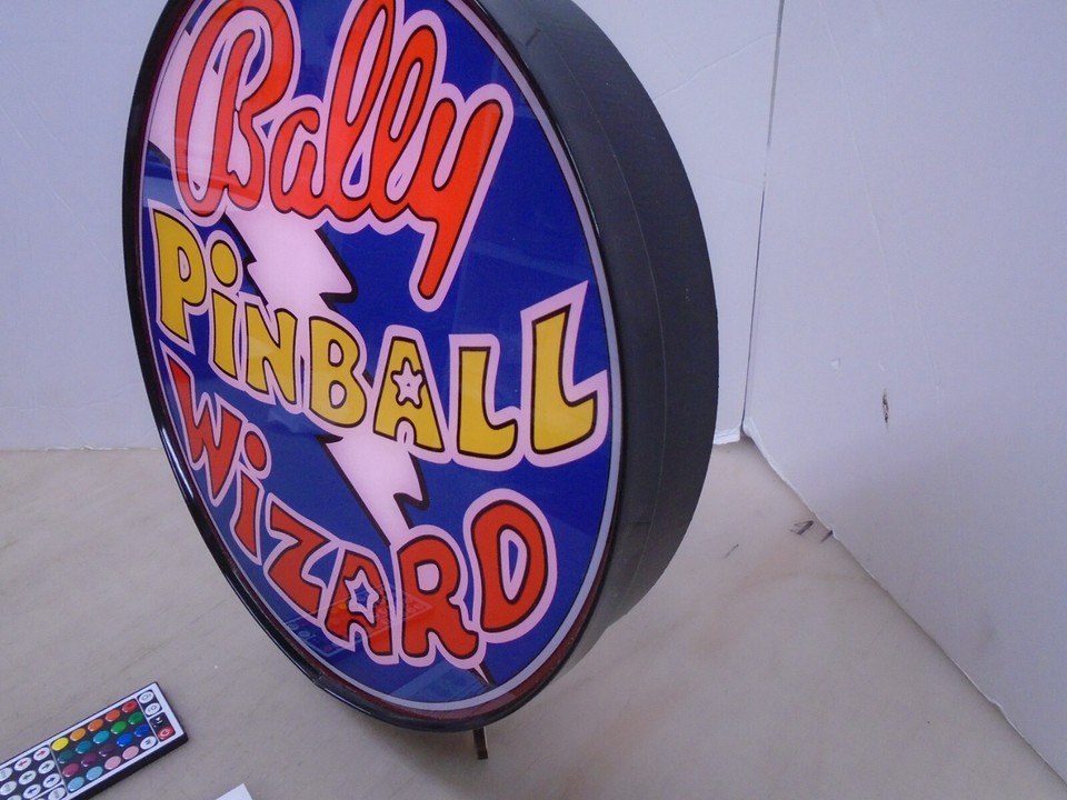 Bally Pinball Wizard 15-inch Round LED Wall Display light box | eBay