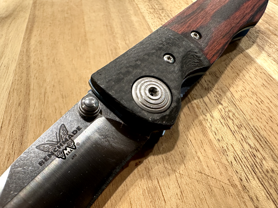 Benchmade 690 Elishewitz Folding Knife 154CM Carbon Fiber Rosewood 2001 ...