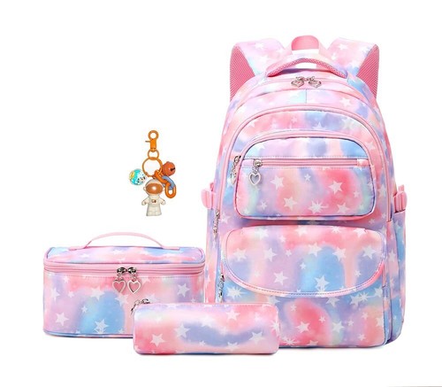 Star-print Backpack for Girls Elementary School Bookbags Middle-School ...