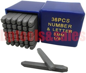 3MM Letter & Number Stamp/Punch Set - Cal-Hawk - Walmart.com