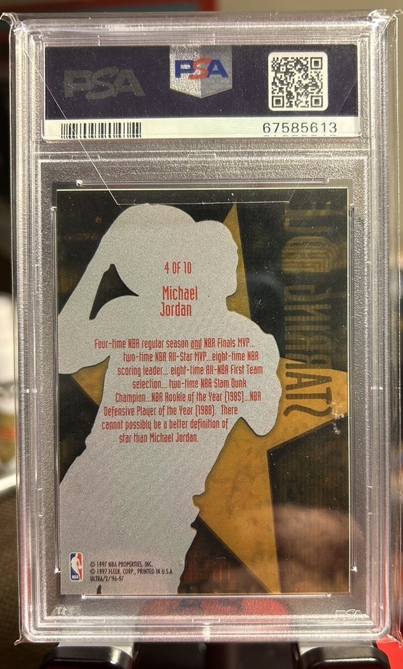 1996-97 Fleer Ultra Michael Jordan Starring Role PSA 9 Case Hit Bulls ...