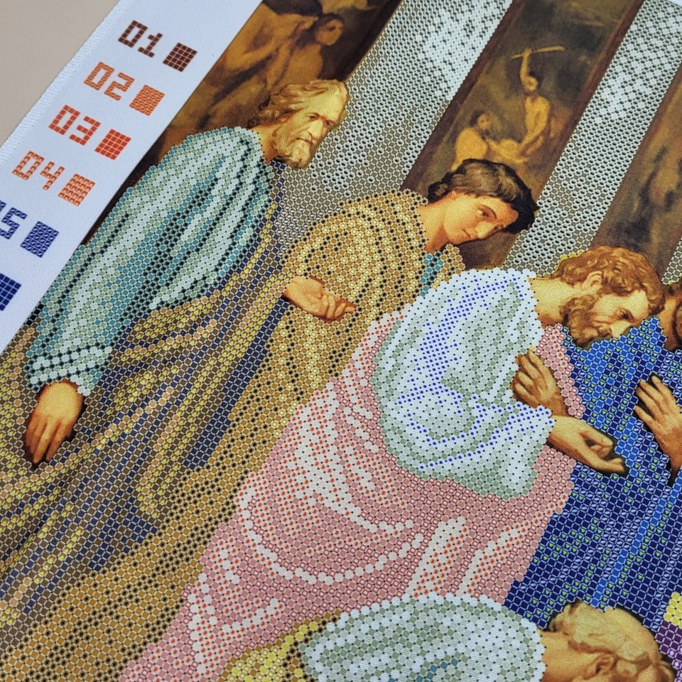 Beaded Embroidery Kit DIY Beaded Stitching Stamped Bead Needlepoint ...