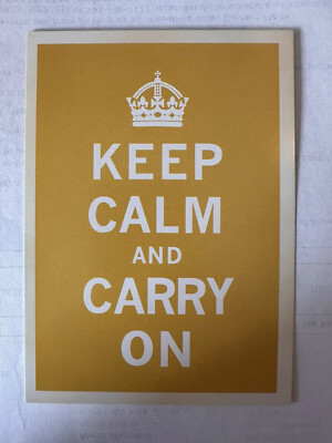 Yellow Reproduction *Postcard-"Keep Calm and Carry On" /-Quote- | eBay